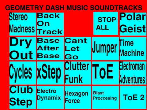 Geometry Dash Full Soundtracks Levels 1-18 | Complete Music Player