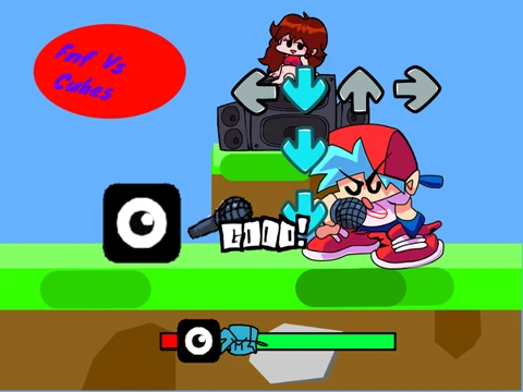 FNF vs Cube of Only Up | Free Crossover Rhythm Game - GoSprunki